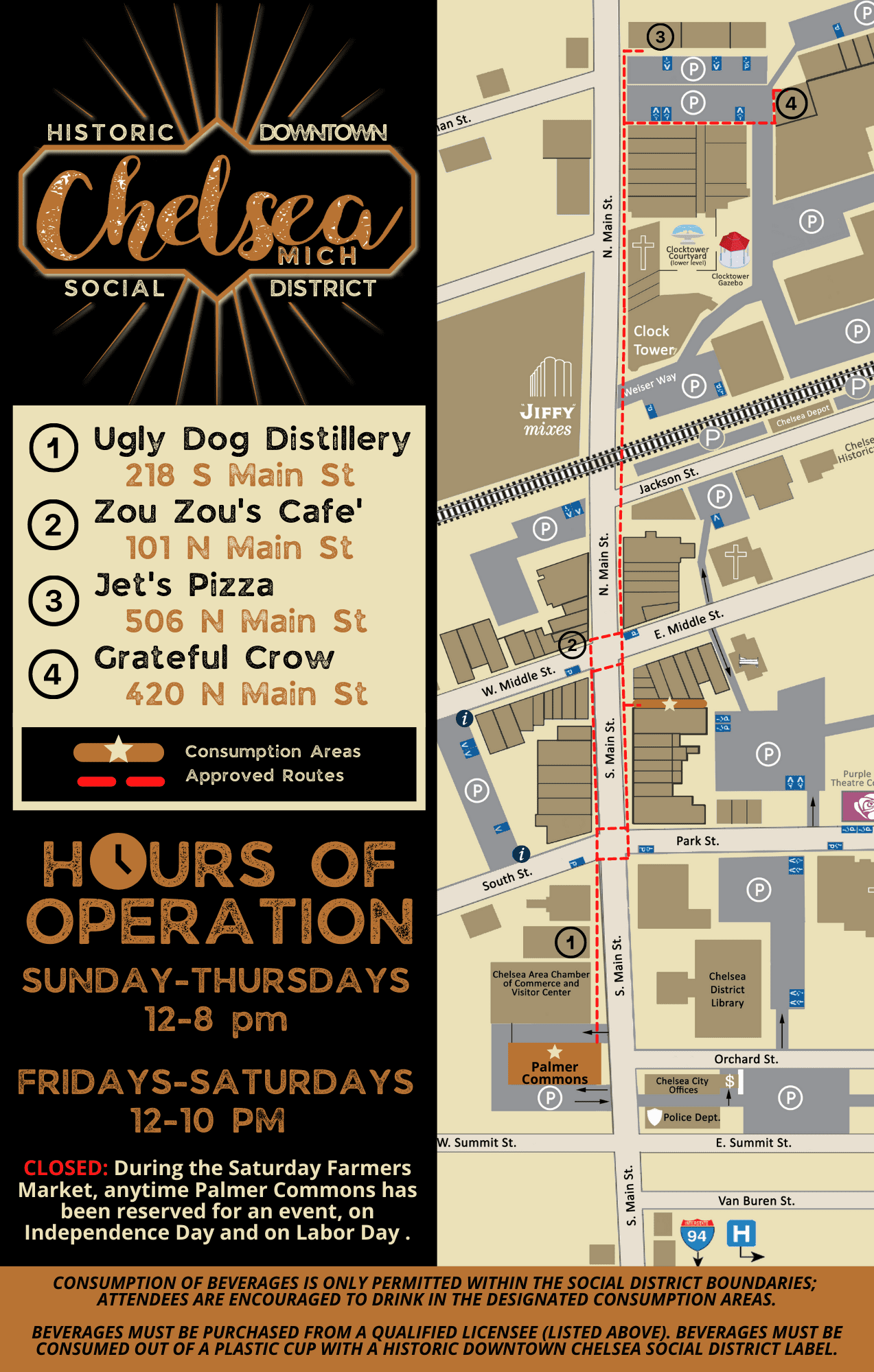 Social District Map | Chelsea Michigan | chelseamich.com