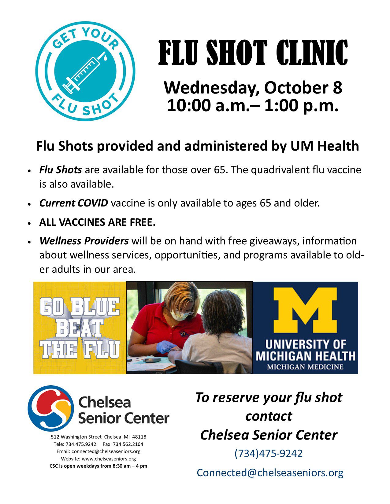 Flu Shot Clinic | Chelsea Michigan | chelseamich.com