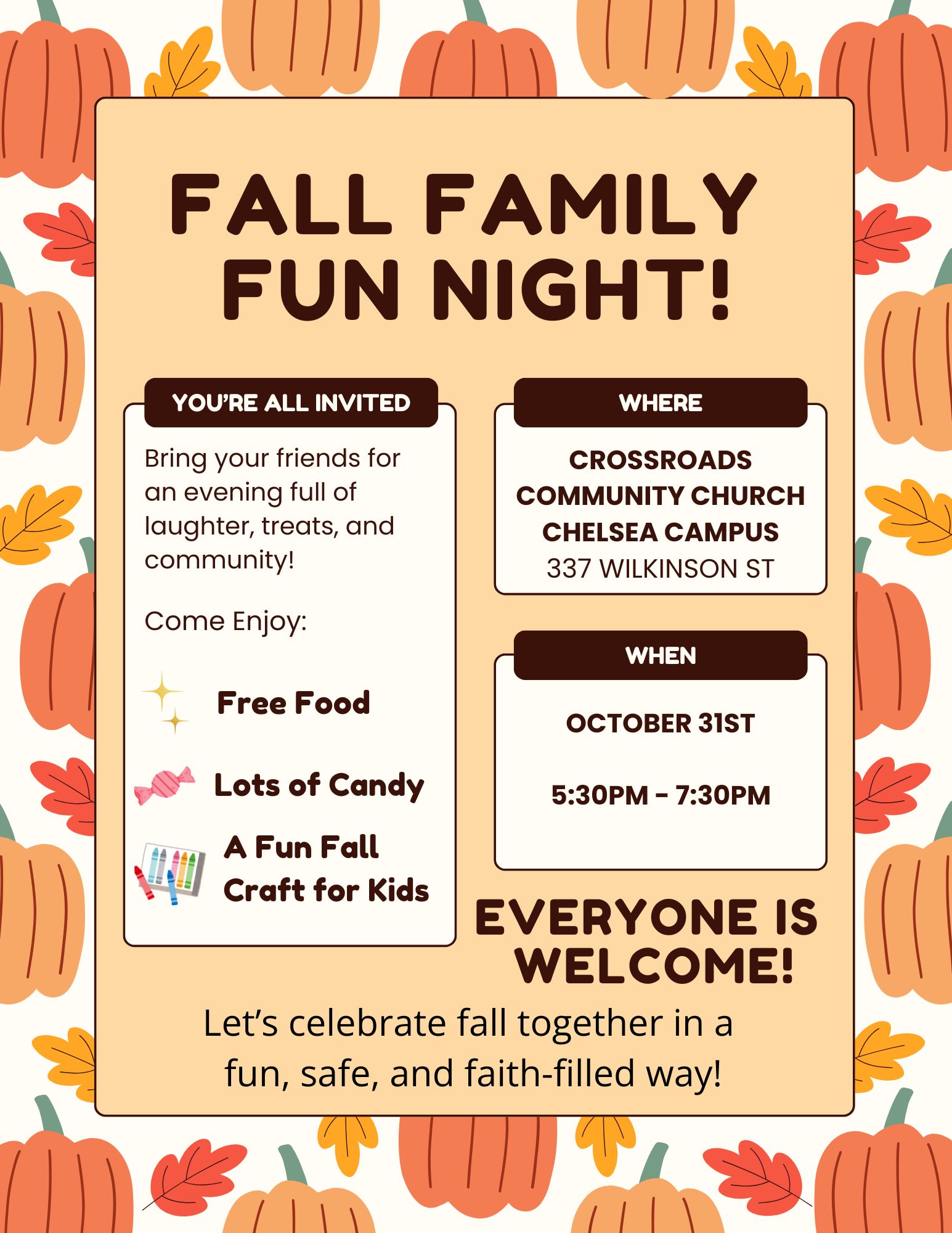 Fall Family Fun Night! | Chelsea Michigan | chelseamich.com